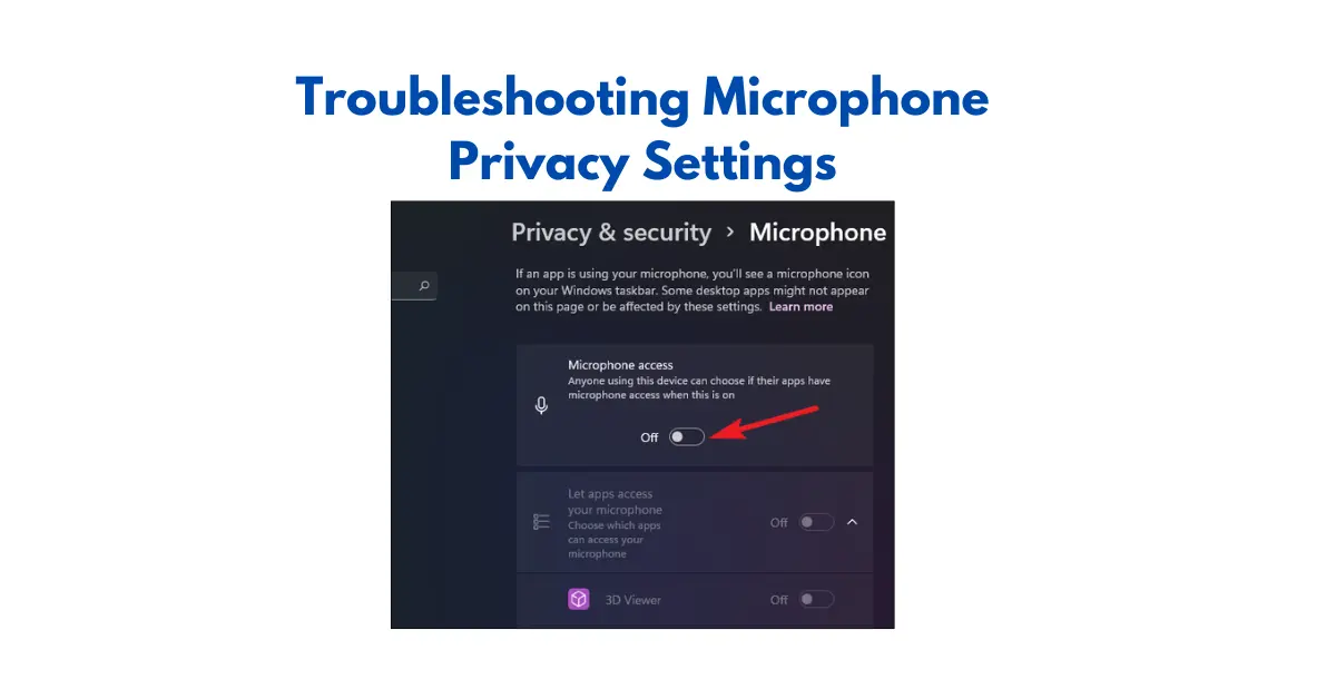 How to Fix Issues When Troubleshooting Microphone Privacy Settings on ...
